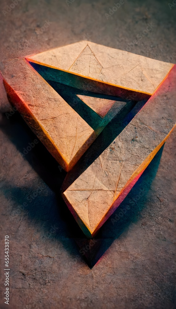 minimal sacred geometry triangle square pentagon exagon symbol 3d ...