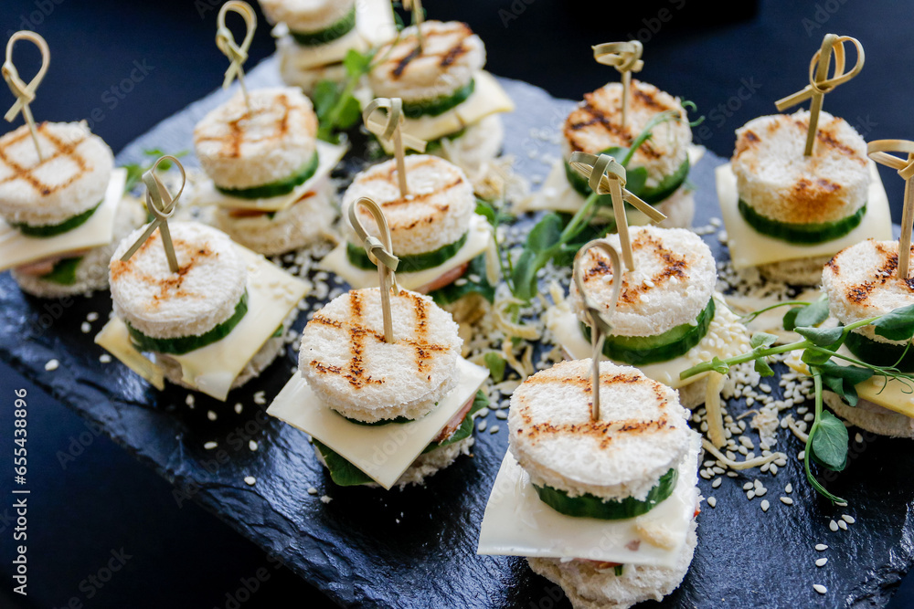 Healthy burgers outdoor on open kitchen international food festival ...