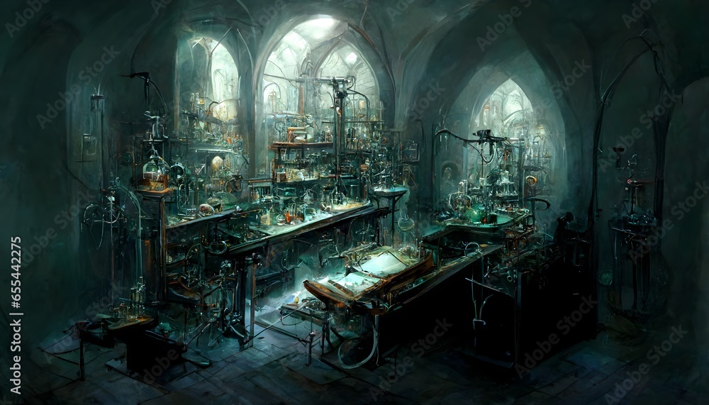 Lamordia laboratory interior operating table victorian gothic ...