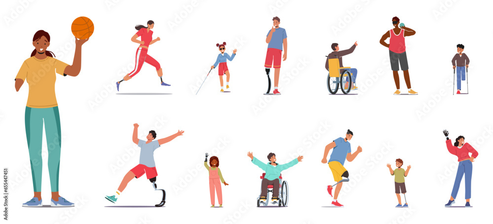 Set Of Characters With Disabilities Possess Strengths And Abilities ...