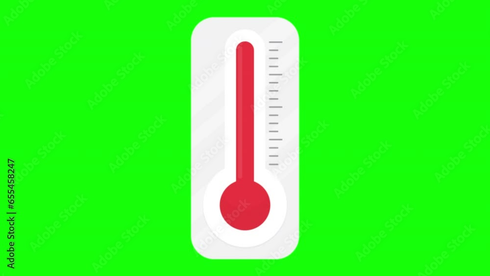 2d looping animated illustration of thermometer on green screen 素材庫影片 ...