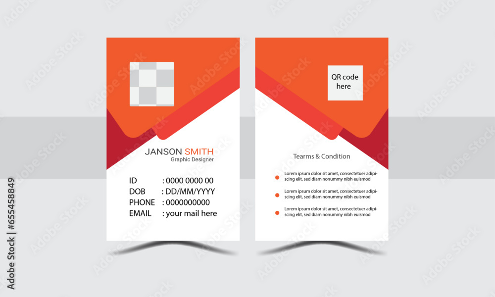 Modern and creative layout id card design with two color variation ...