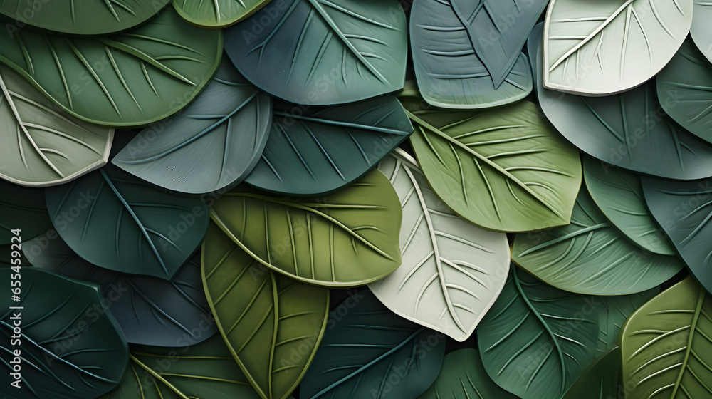 An organic and nature-inspired background using leaf-shaped tiles in ...