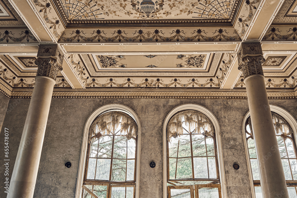 Abandoned soviet spa resort (sanatorium) Shakhter (Miner), in Tskaltubo ...