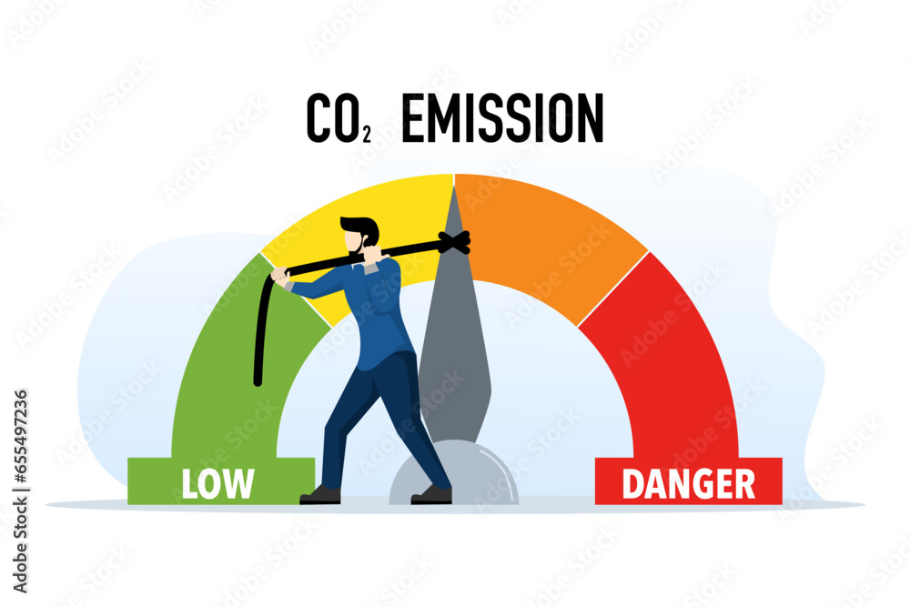 zero emission concept, clean and sustainable technology, humans limit ...