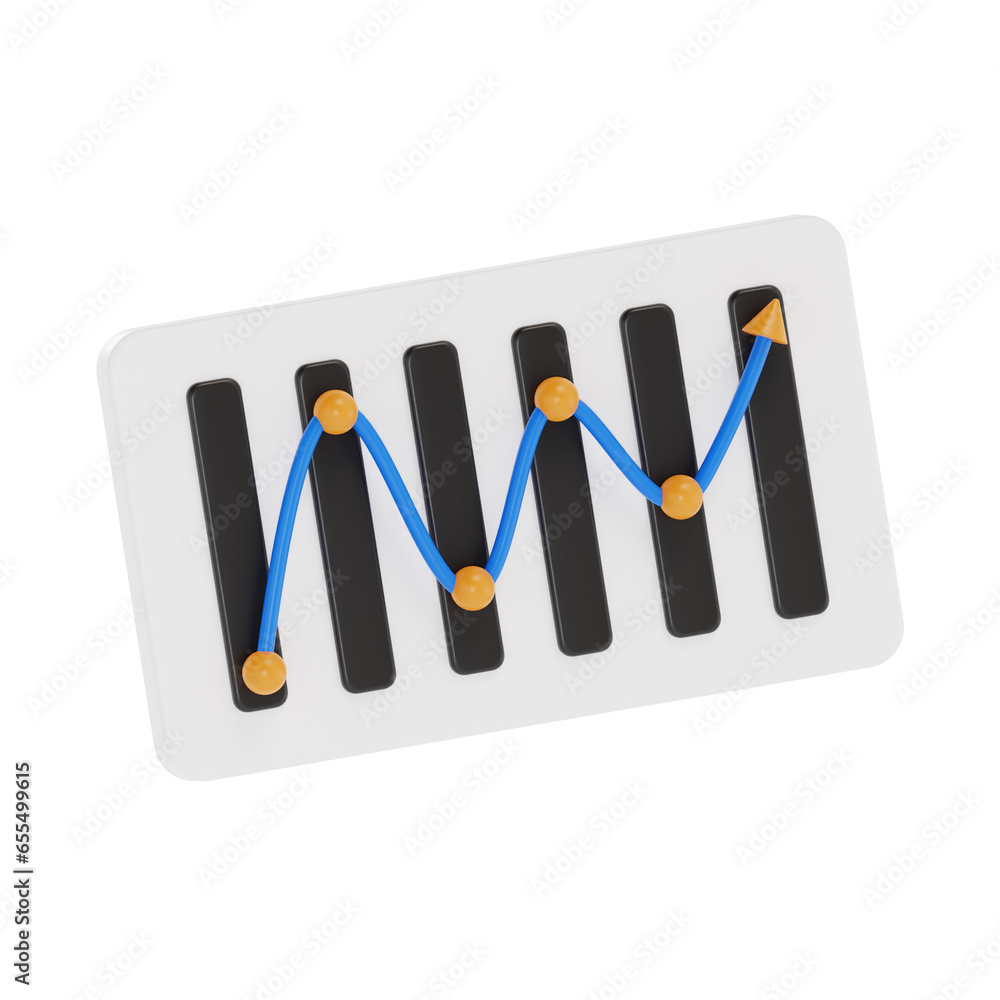 analytics chart 3d. High quality render. Data analysis 3d render set ...