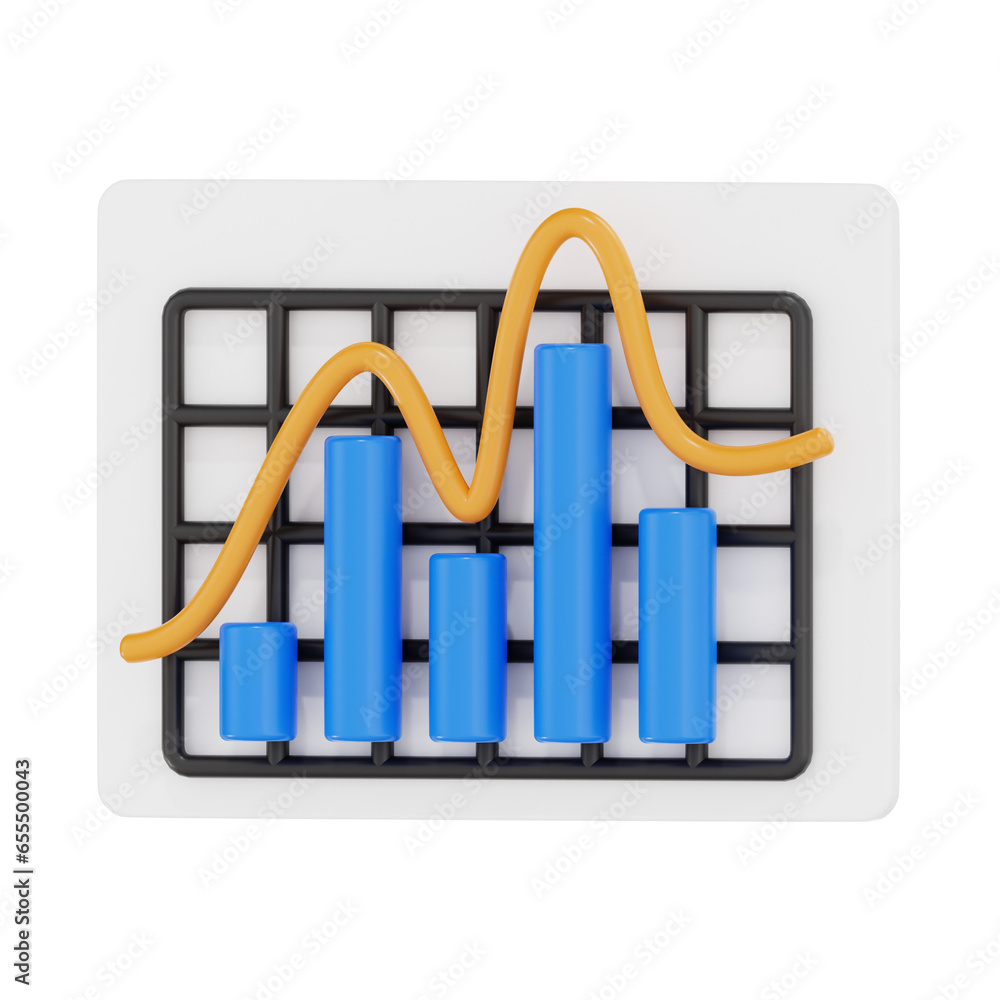data analysis graph 3d. High quality render. Data analysis 3d render ...