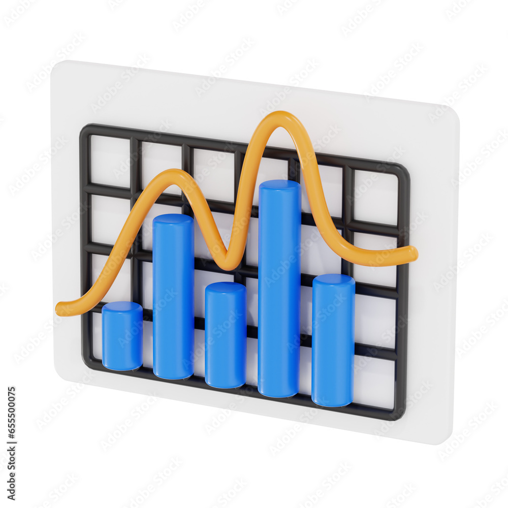 data analysis graph 3d. High quality render. Data analysis 3d render ...