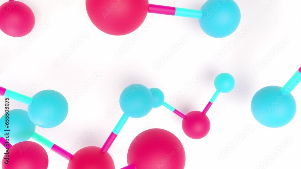Molecular chemical formula H2O. Water molecules red blue color. Ball ...