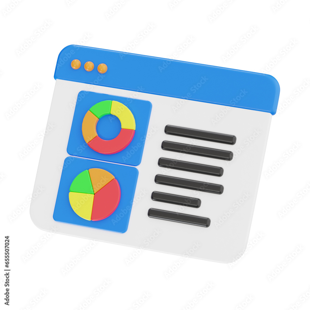 online analysis 3d. High quality render. Data analysis 3d render set ...