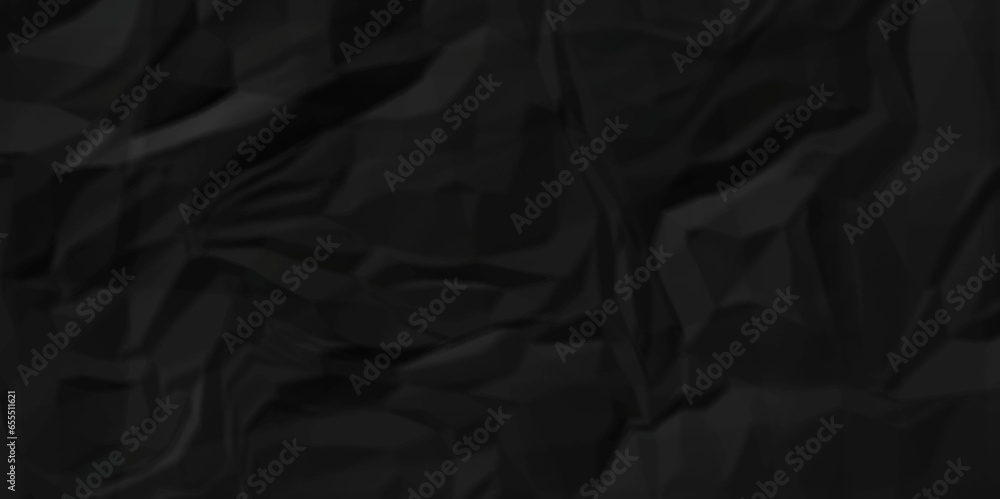 Dark crumple black fabric paper wrinkled poster template ,blank glued ...