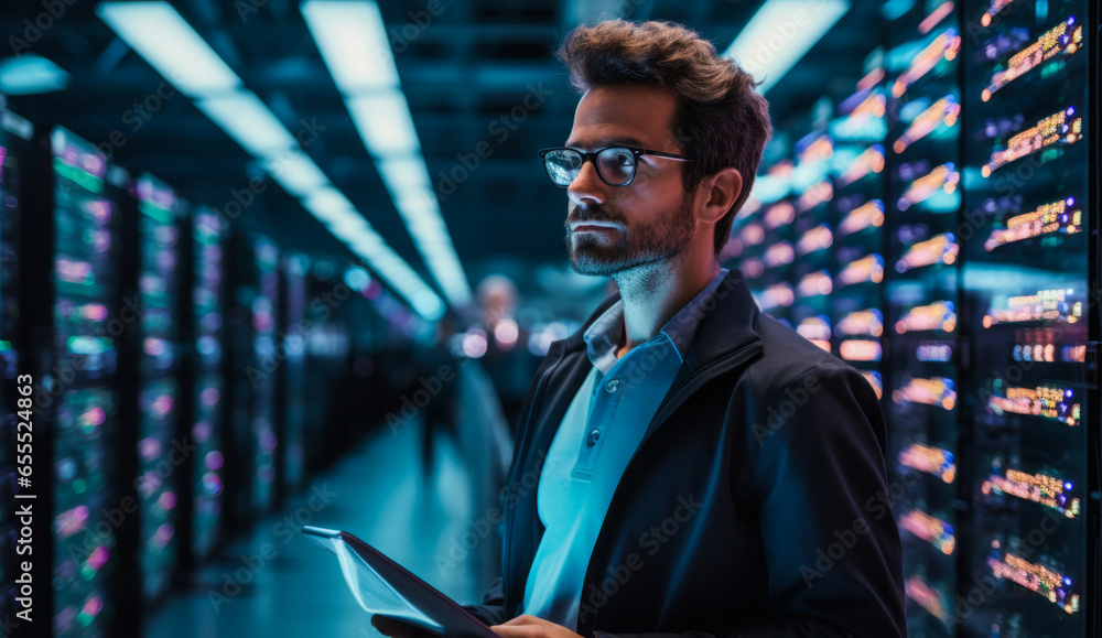 The Backbone of the Web: A Day with a Computer Network Architect Stock ...