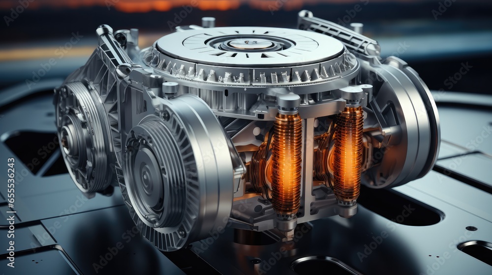 New Electric Motor Futuristic Jet Engine, Surreal mechanical ...