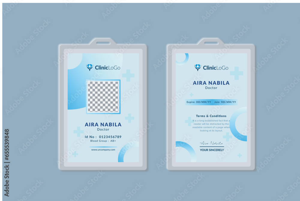 Medical id card template design Stock Vector | Adobe Stock