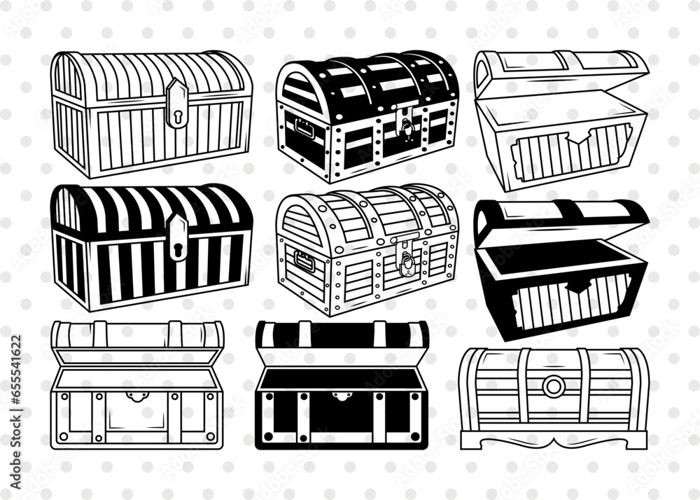 Treasure Chest SVG, Treasure Silhouette, Pirate Treasure Svg, Treasure ...