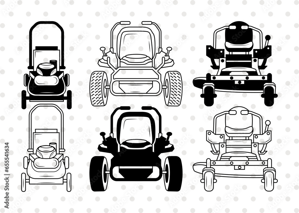 Riding Mower SVG, Riding Mower Silhouette, Lawn Mower Svg, Zero Turn ...
