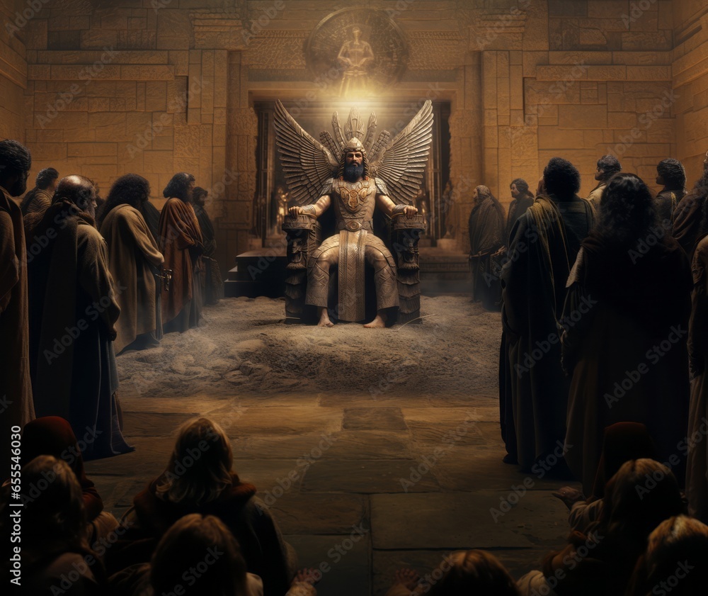 Ancient Sumerian Anunnaki Alien Nephilim God Stock Illustration | Adobe ...