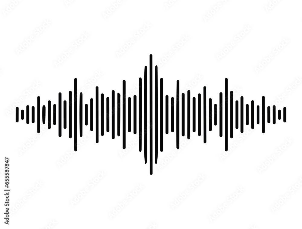 Sound wave silhouette vector art white background Stock Vector | Adobe ...