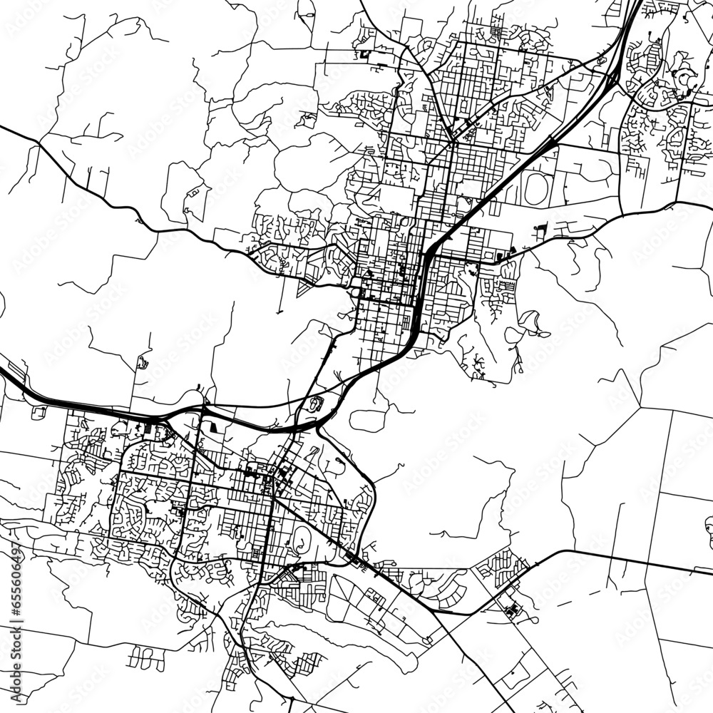1:1 square aspect ratio vector road map of the city of Albury–Wodonga ...