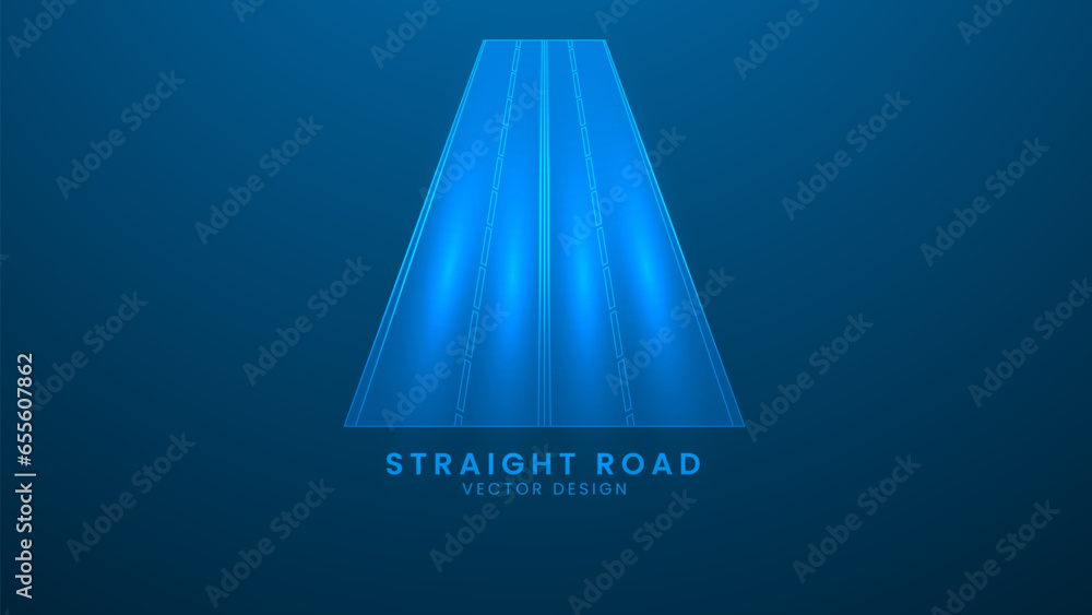 Straight road with white markings. Asphalt road highway. Vector ...