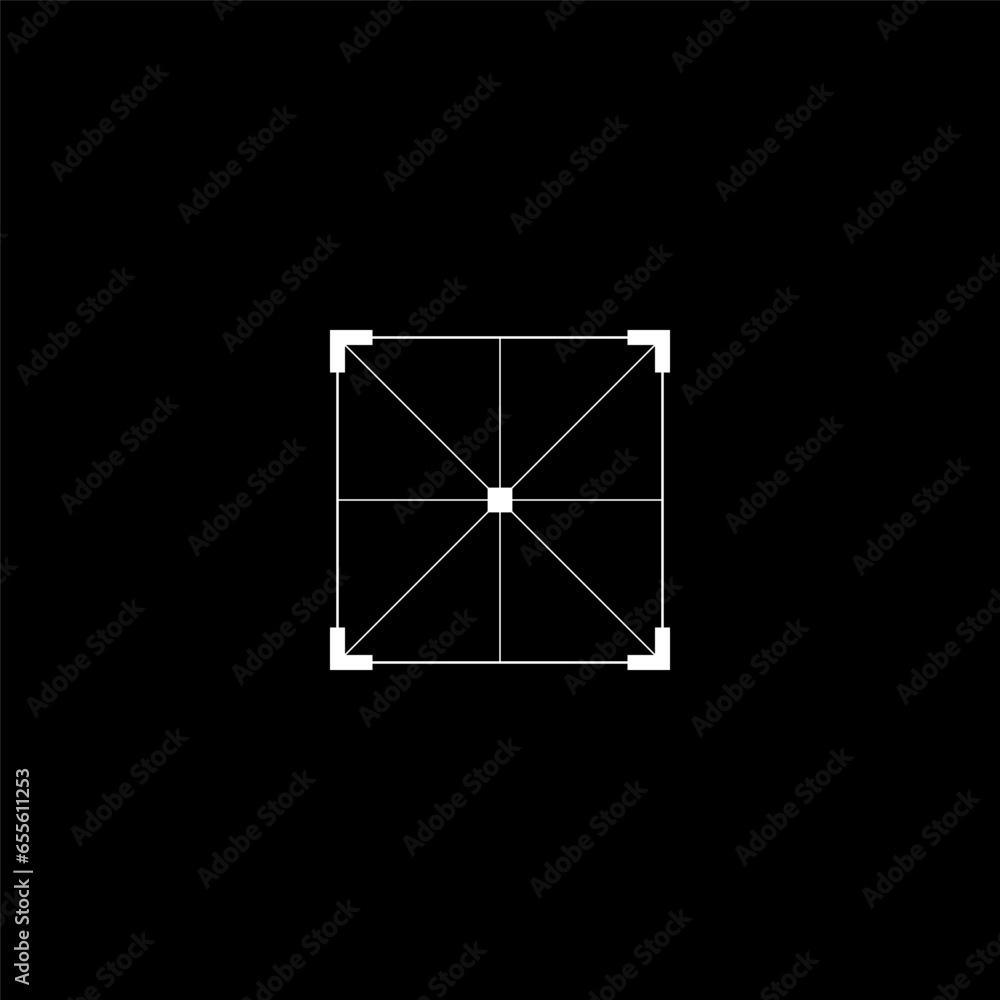 Cyberpunk style square target. Futuristic military GUI rectangle target ...