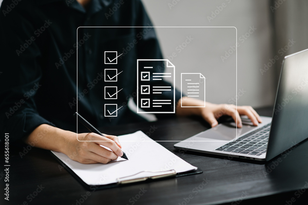 Checklist and filling survey form online. Document management system ...