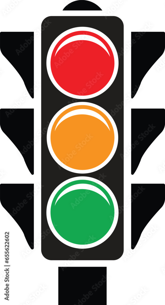 infographic traffic light with symbol in yellow, red, and green color ...