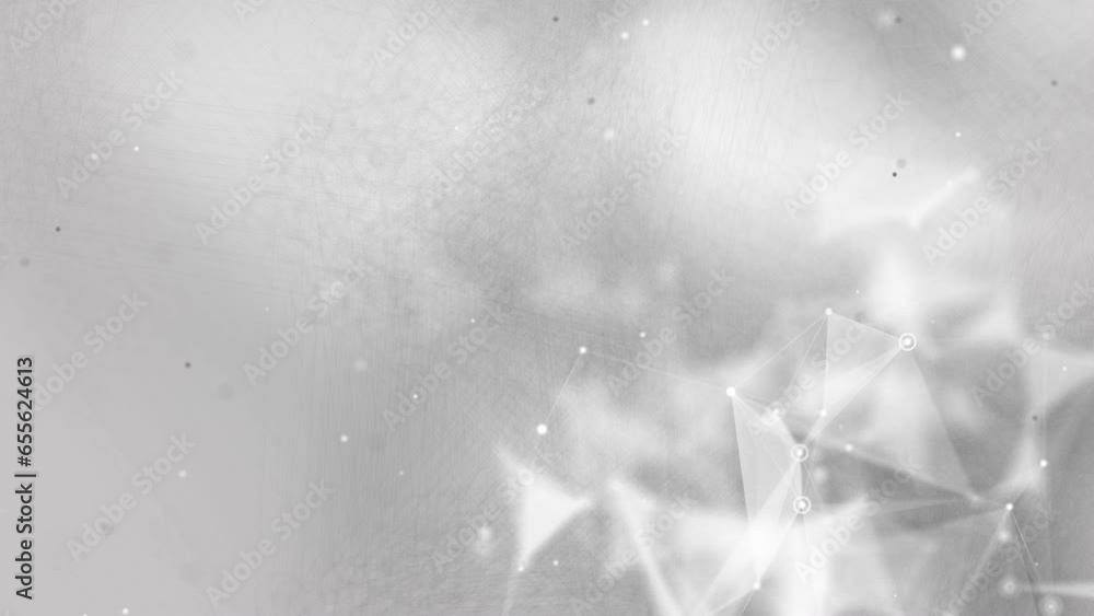 Gray abstract background with animated mesh and noise. White plexus ...