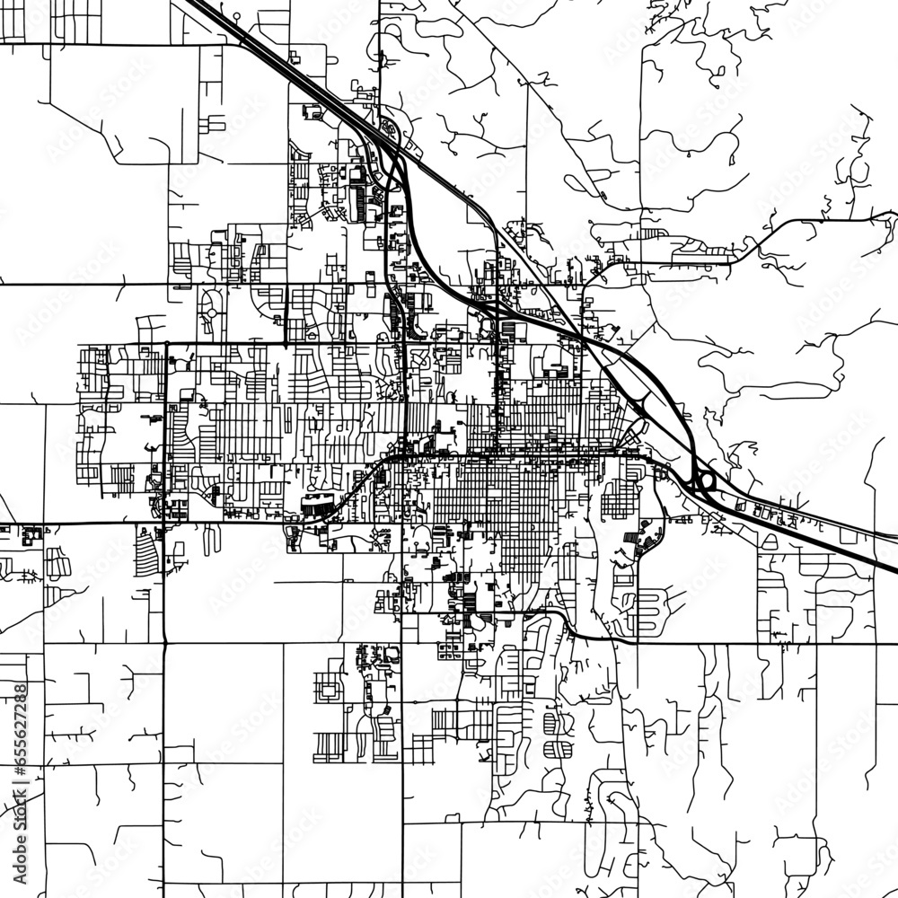 1:1 square aspect ratio vector road map of the city of Bozeman Montana ...