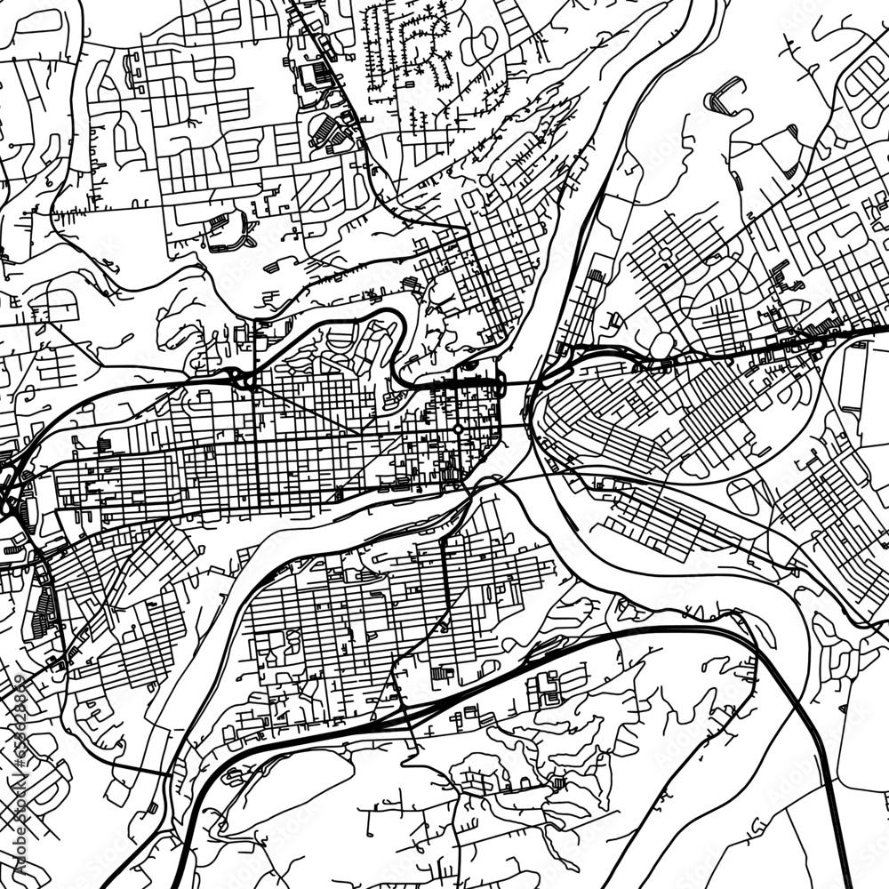 1:1 square aspect ratio vector road map of the city of Easton ...