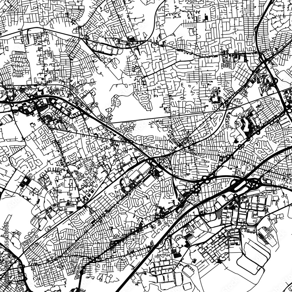 1:1 square aspect ratio vector road map of the city of Edison New ...