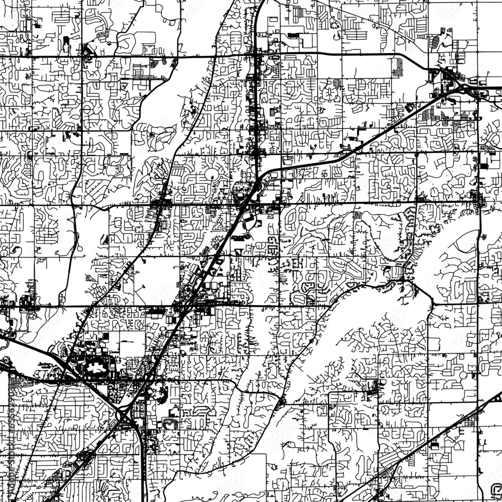 1:1 square aspect ratio vector road map of the city of Fishers Indiana ...
