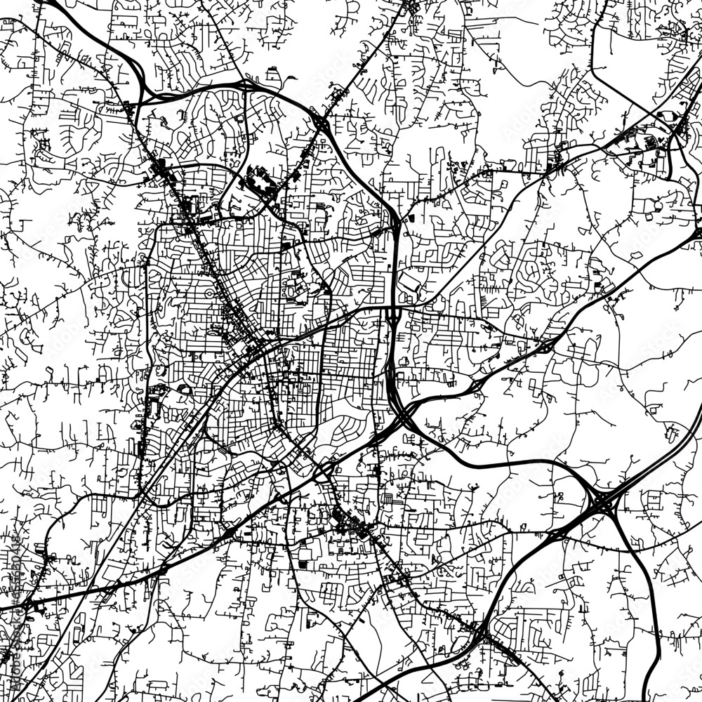1:1 square aspect ratio vector road map of the city of High Point North ...