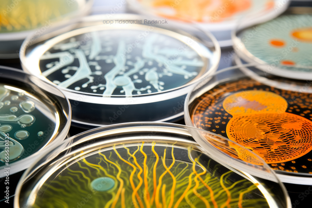 Microscopic landscapes: Detailed depiction of bacterial colonies on ...