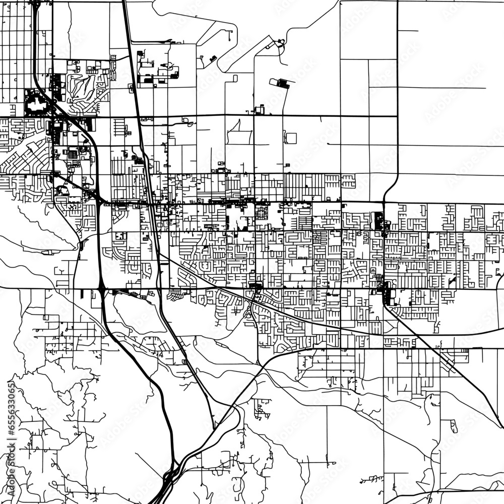 1:1 square aspect ratio vector road map of the city of Palmdale ...