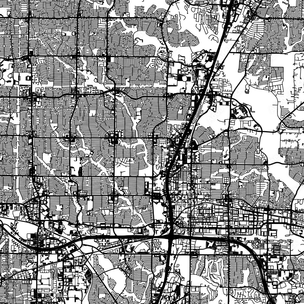 1:1 square aspect ratio vector road map of the city of Plano Texas in ...