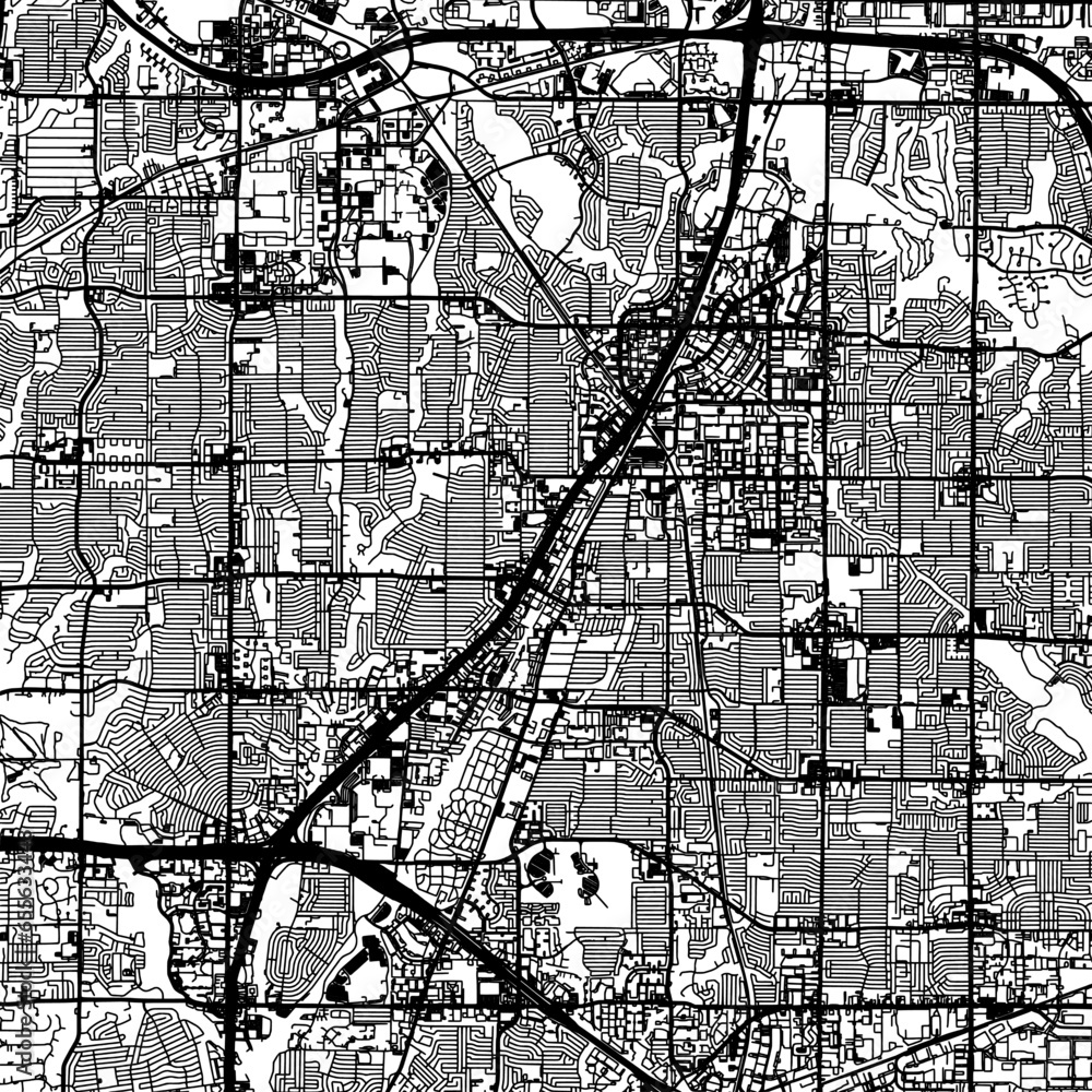 1:1 square aspect ratio vector road map of the city of Richardson Texas ...