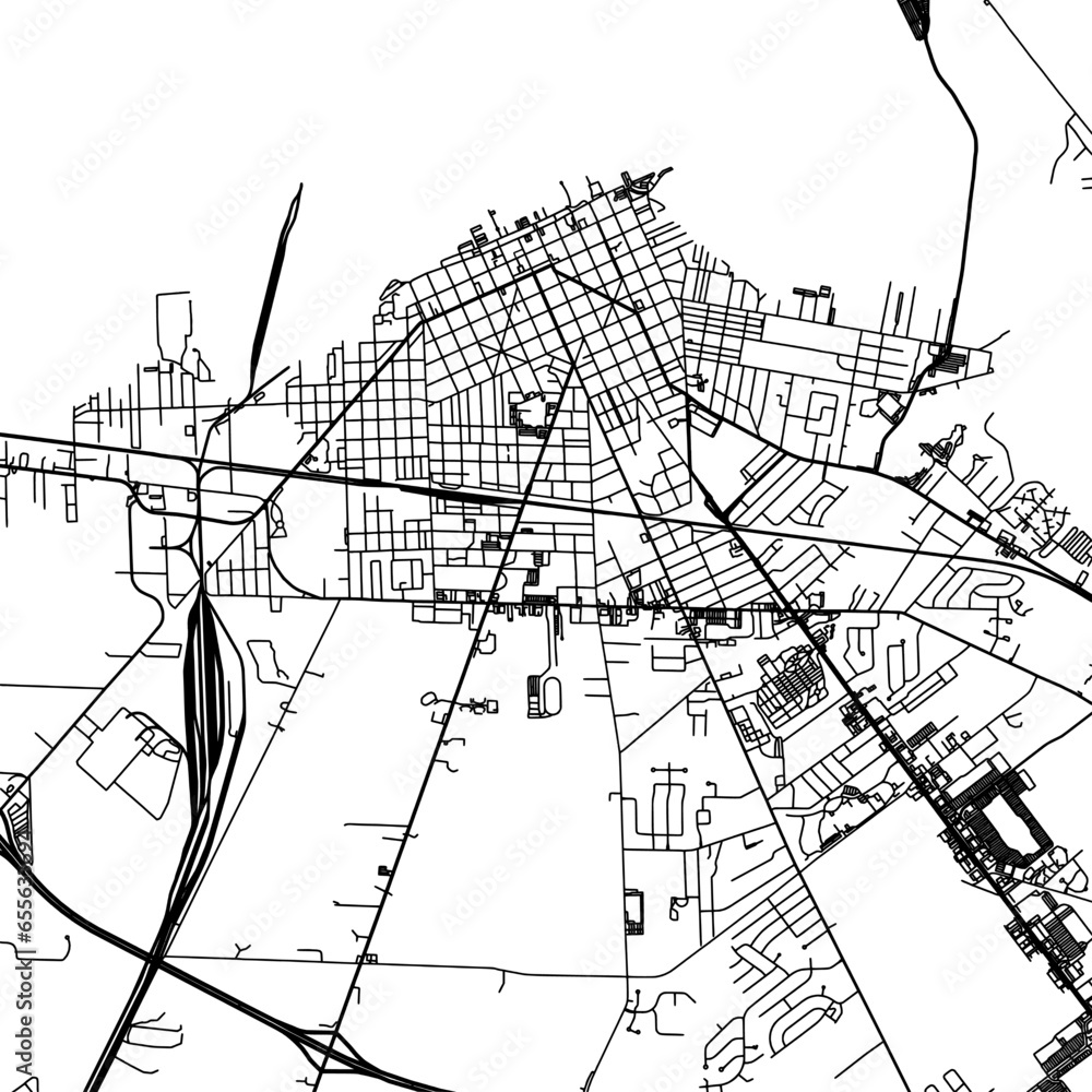 1:1 square aspect ratio vector road map of the city of Sandusky Ohia in ...