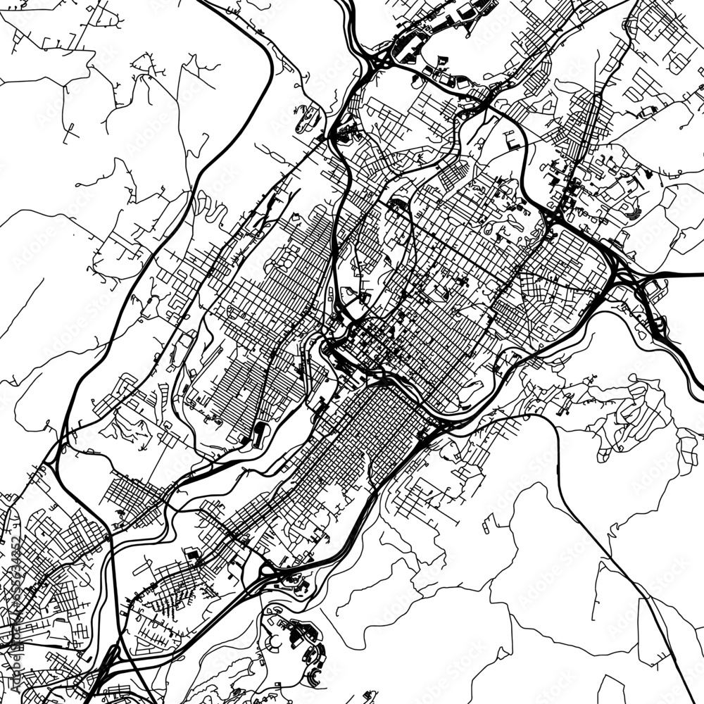 1:1 square aspect ratio vector road map of the city of Scranton ...