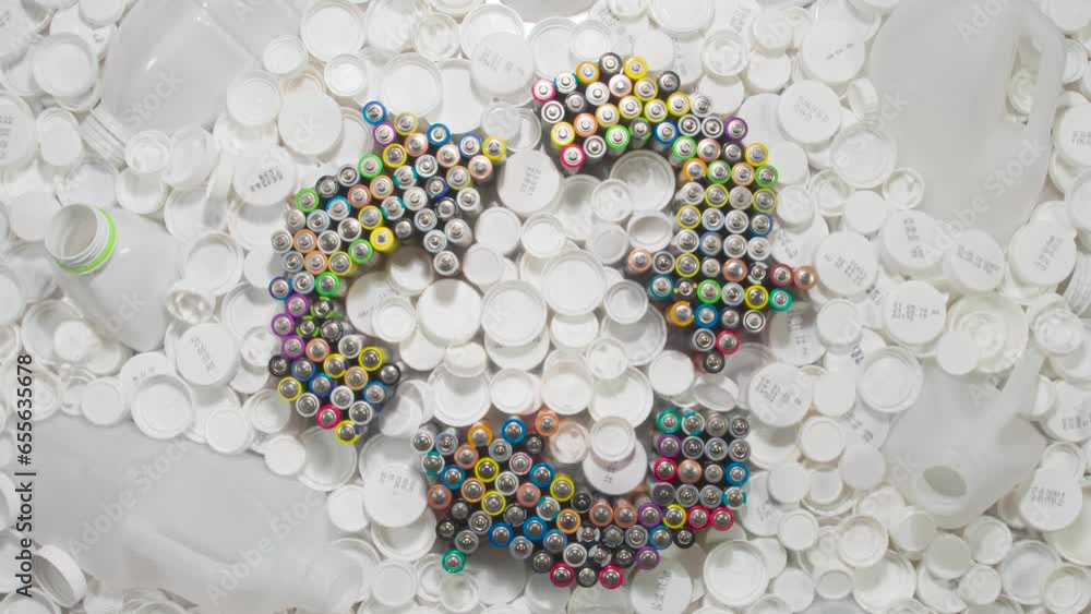 Collecting Plastic Lids for Recycling. Loop. The recycling symbol is ...