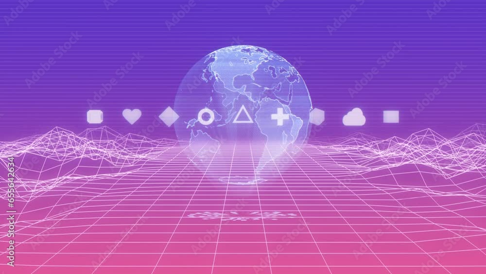 3D futuristic visualisation of metaverse immersive virtual world with ...