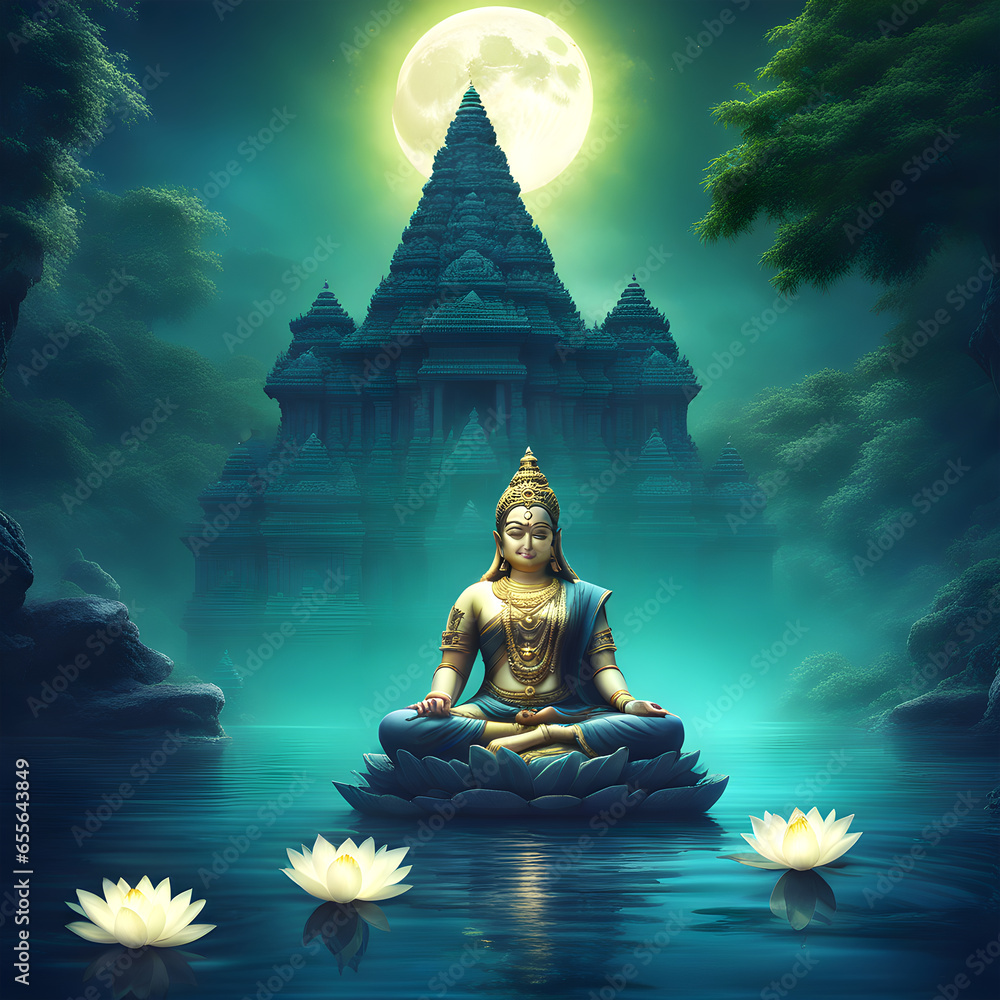 Indian God Laxmi Mata white background image generative AI anacient ...