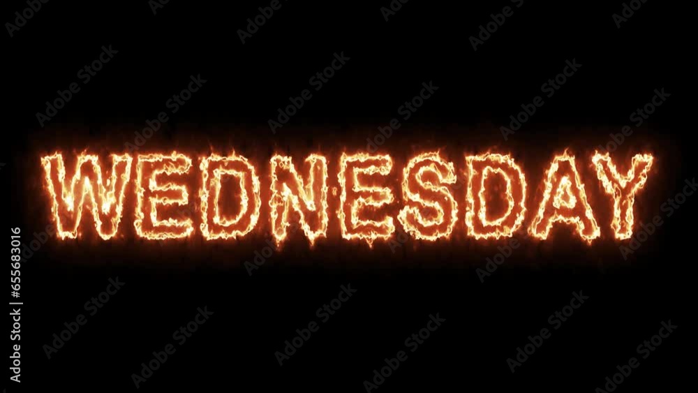 Wednesday Word Hot Animated Burning Realistic Fire Flame and Smoke ...
