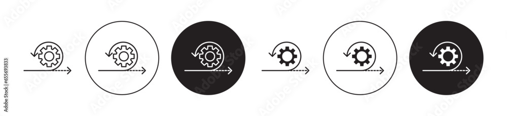 Agile icon set in black filled and outlined style. suitable for UI ...