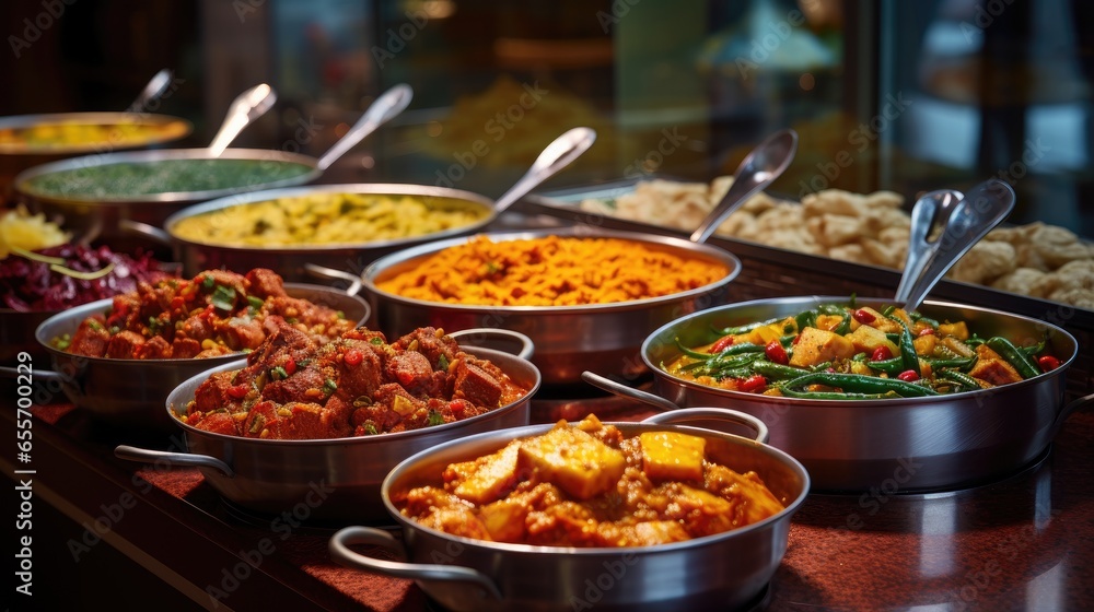 Indian food wedding buffet Stock Illustration | Adobe Stock