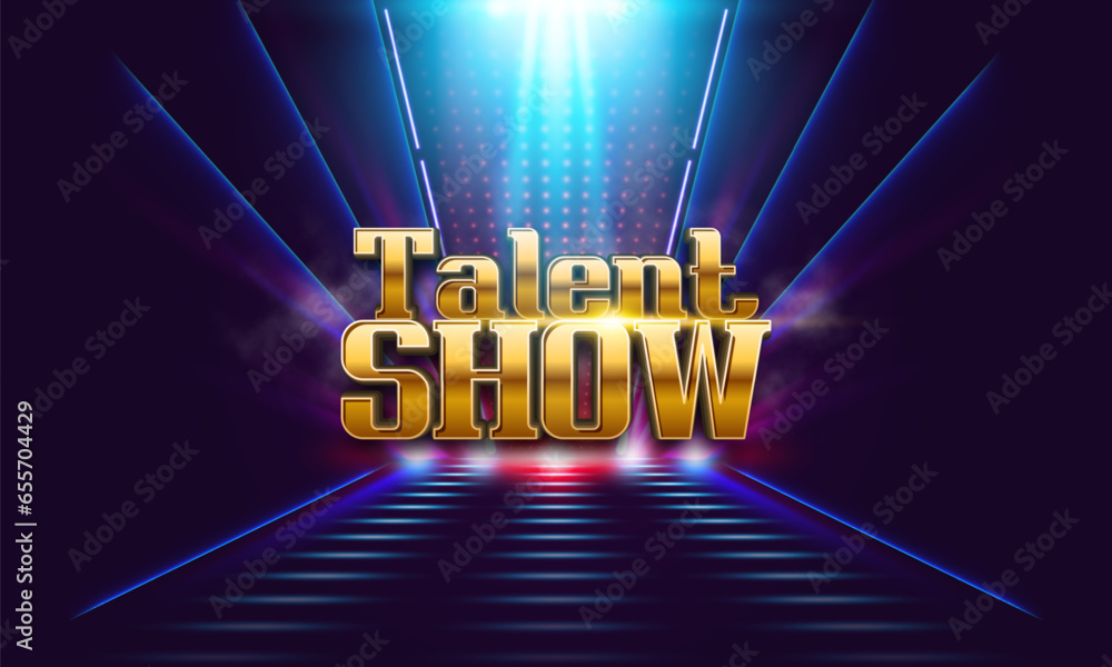 Bright Talent Show sign with smoke. Vector illustration. Stock Vector ...