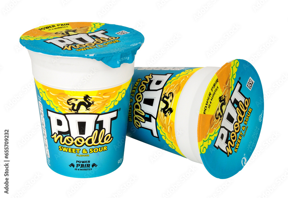 Pot Noodle Chinese sweet and sour flavour instant noodles in a 90g pot ...
