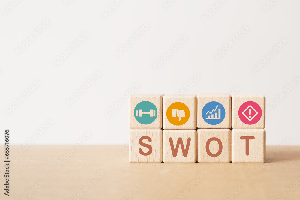SWOT analysis and strategic planning technique concept. SWOT words ...