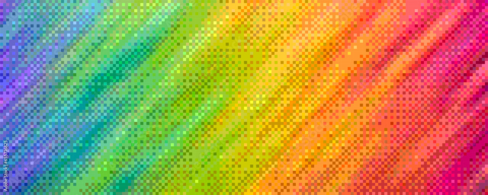 Pixelated rainbow diagonal gradient background with dither effect ...