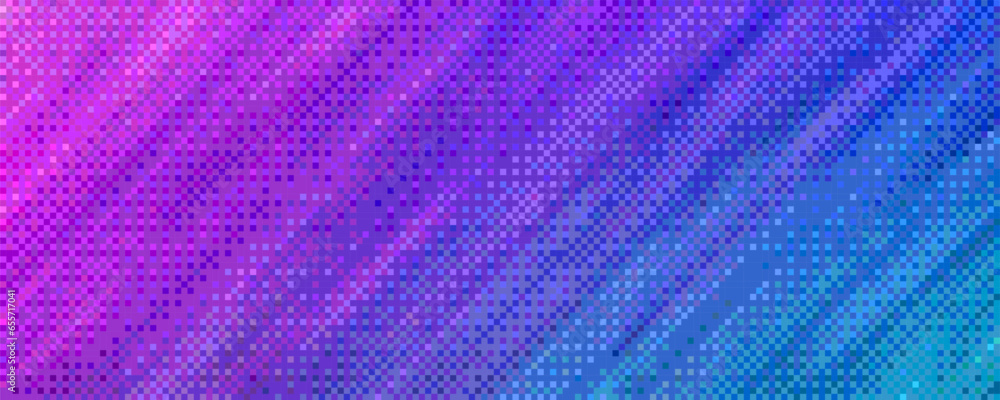 Pixelated neon gradient background in blue and purple colors with ...
